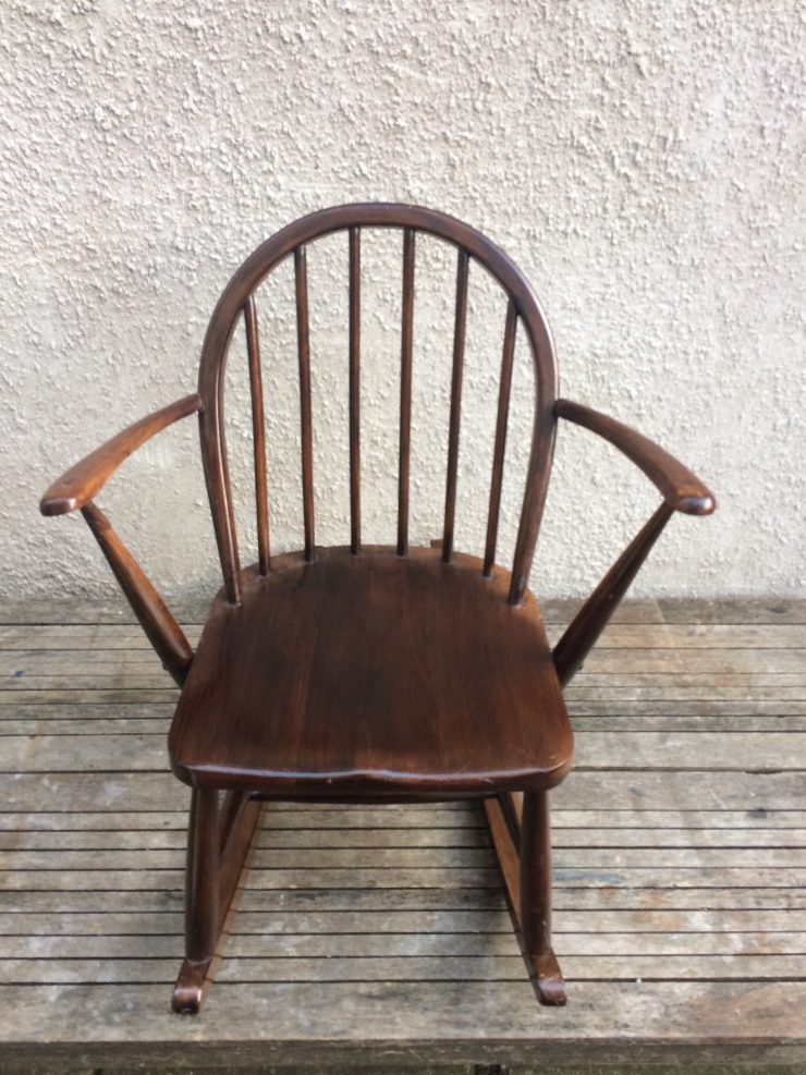 Early CC41 Ercol Windsor Elm & Beech Framed Child’s Rocking Chair ...