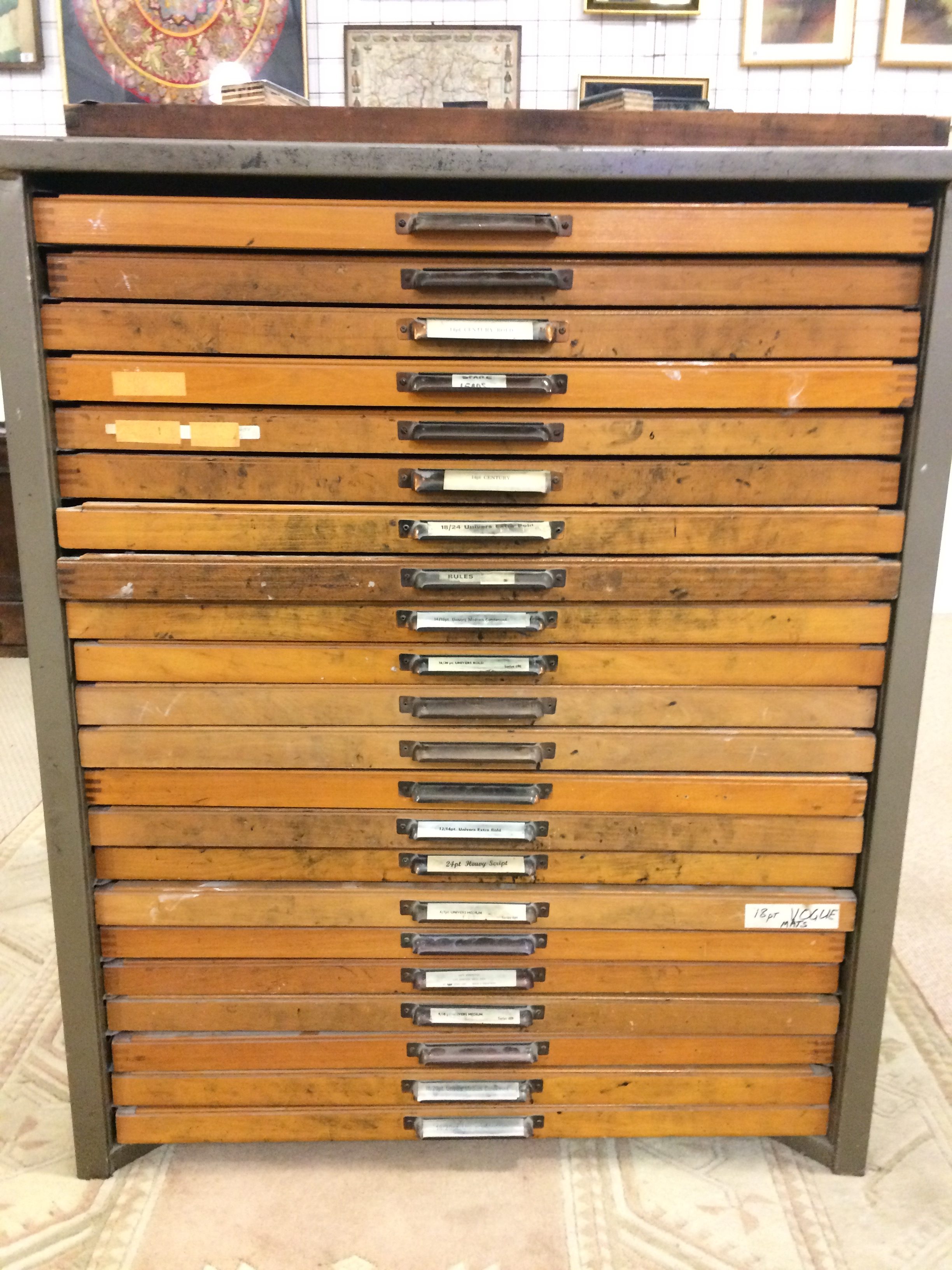 Original 1960s Printing Tray Cabinet and Printing Blocks – Pavement Vintage