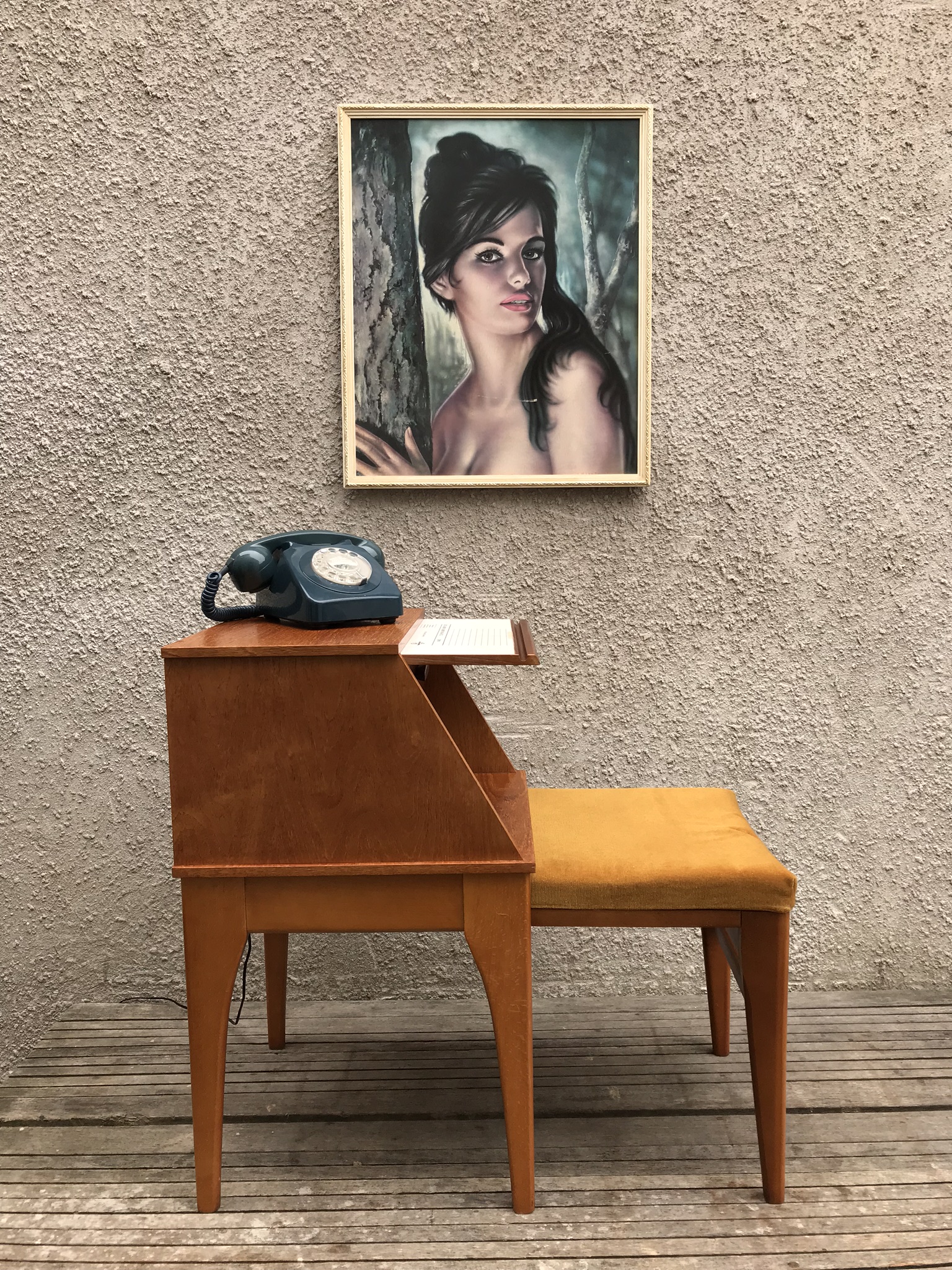 Retro CHIPPY Telephone Table Vintage Teak Hall Seat Bench – Pavement ...