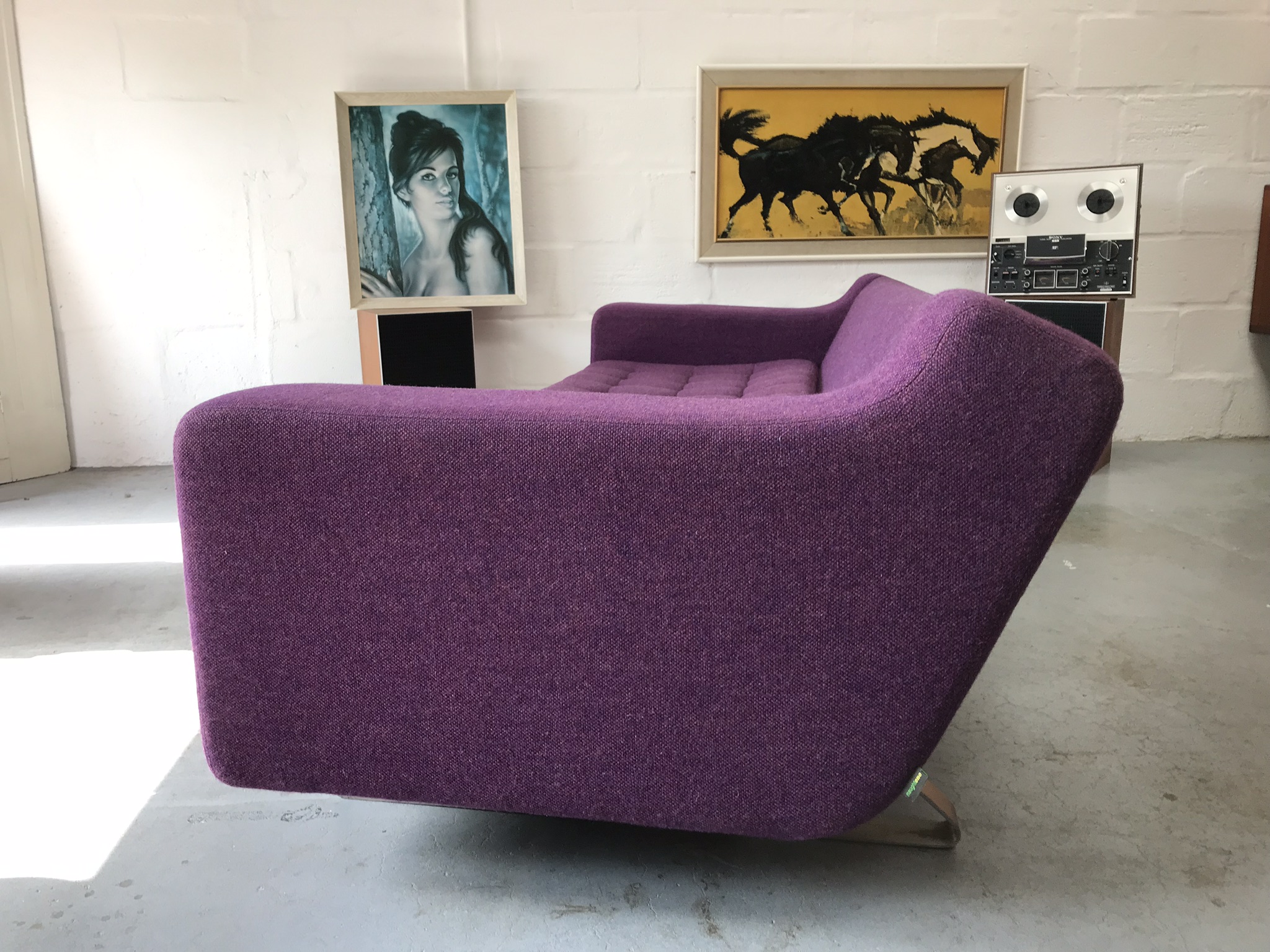 Retro Styled Naughtone ‘Portion’ 3 Seater Sofa – Pavement Vintage