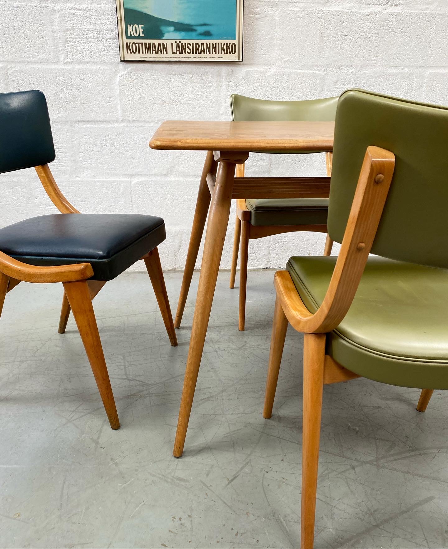 4 x Mid Century 1960s Stoe Ben Dining Chairs & Ercol 393 Table ...