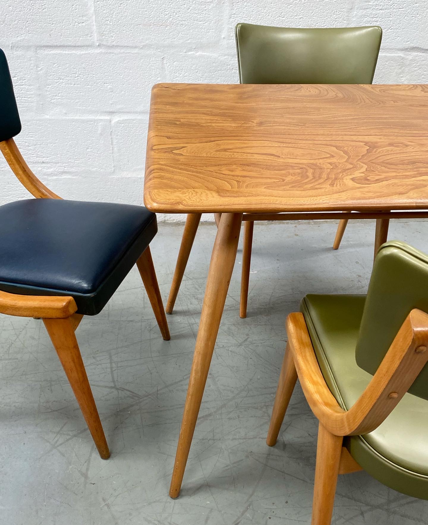 4 x Mid Century 1960s Stoe Ben Dining Chairs & Ercol 393 Table ...