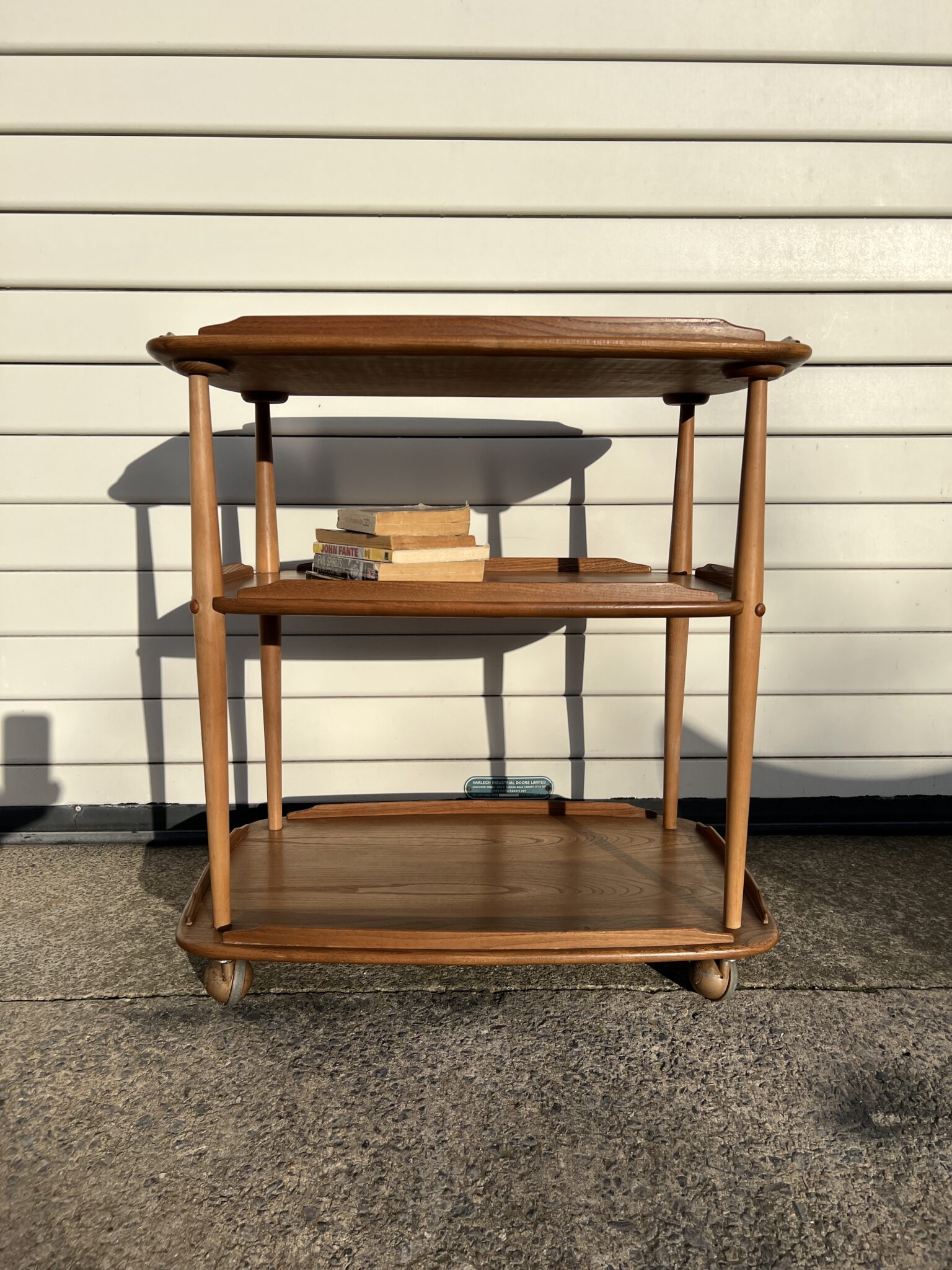 Vintage 1960s Ercol 458 Windsor Elm & Beech Blond 3 Tier Hostess Drinks ...