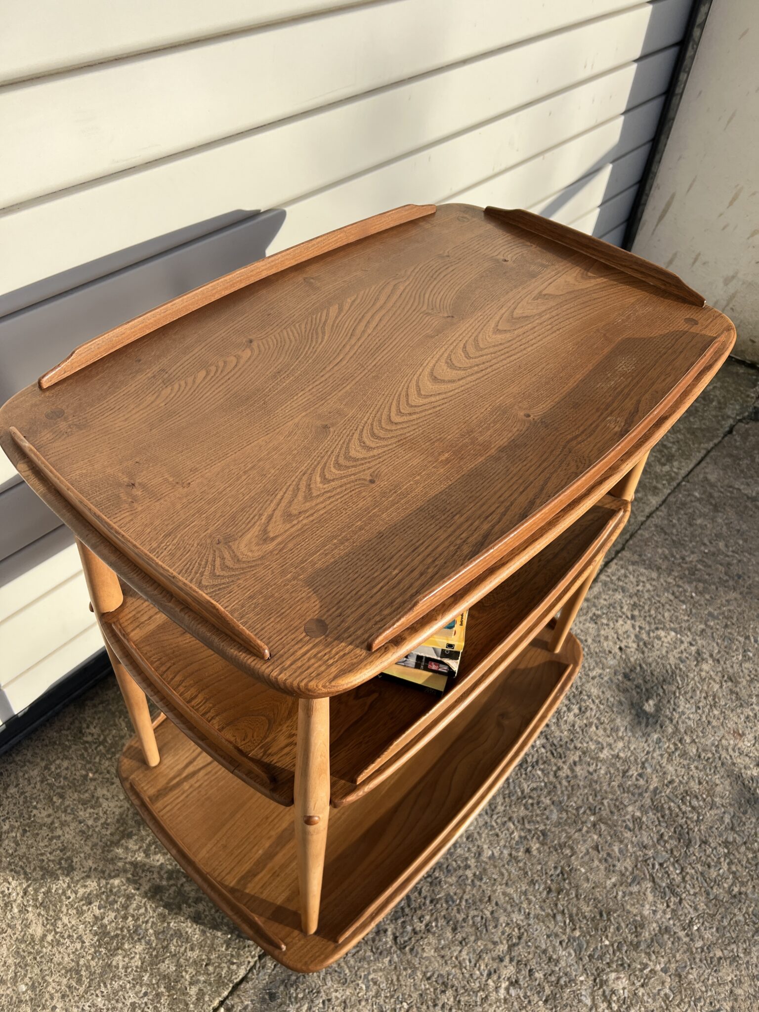 Vintage 1960s Ercol 458 Windsor Elm & Beech Blond 3 Tier Hostess Drinks ...