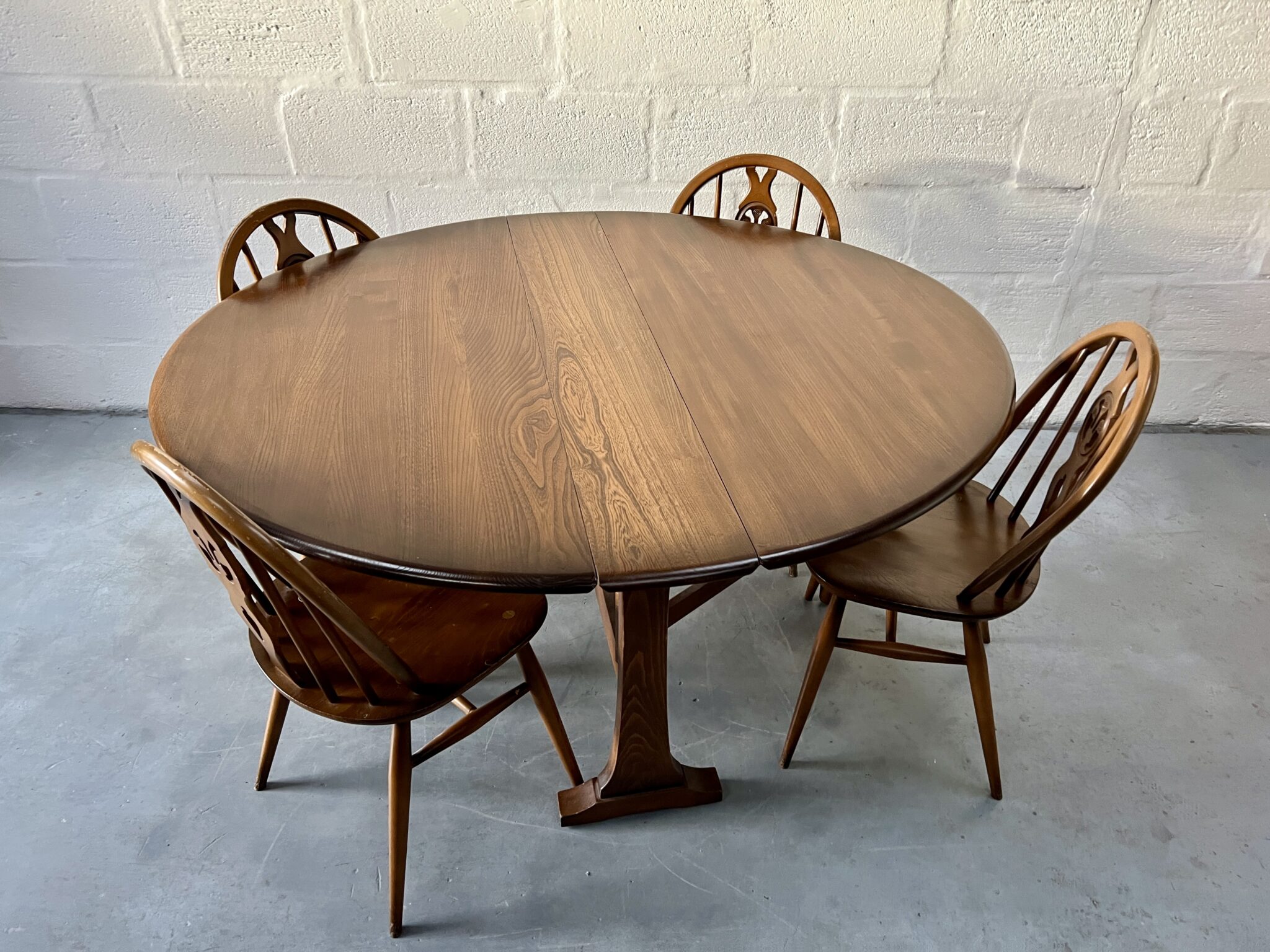 Vintage Ercol Model 610 Drop Leaf Sutherland Dining Table & 4 Chairs ...