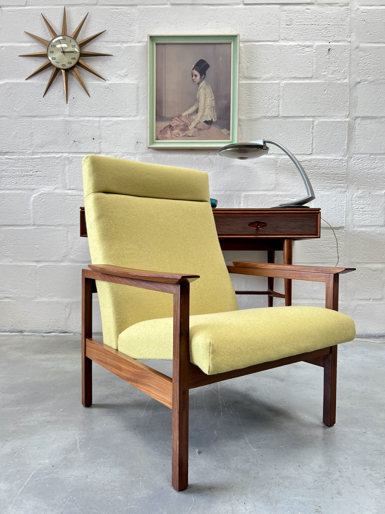 Pair of Mid Century Reupholstered Guy Rogers ‘Kyoto’ Armchairs ...